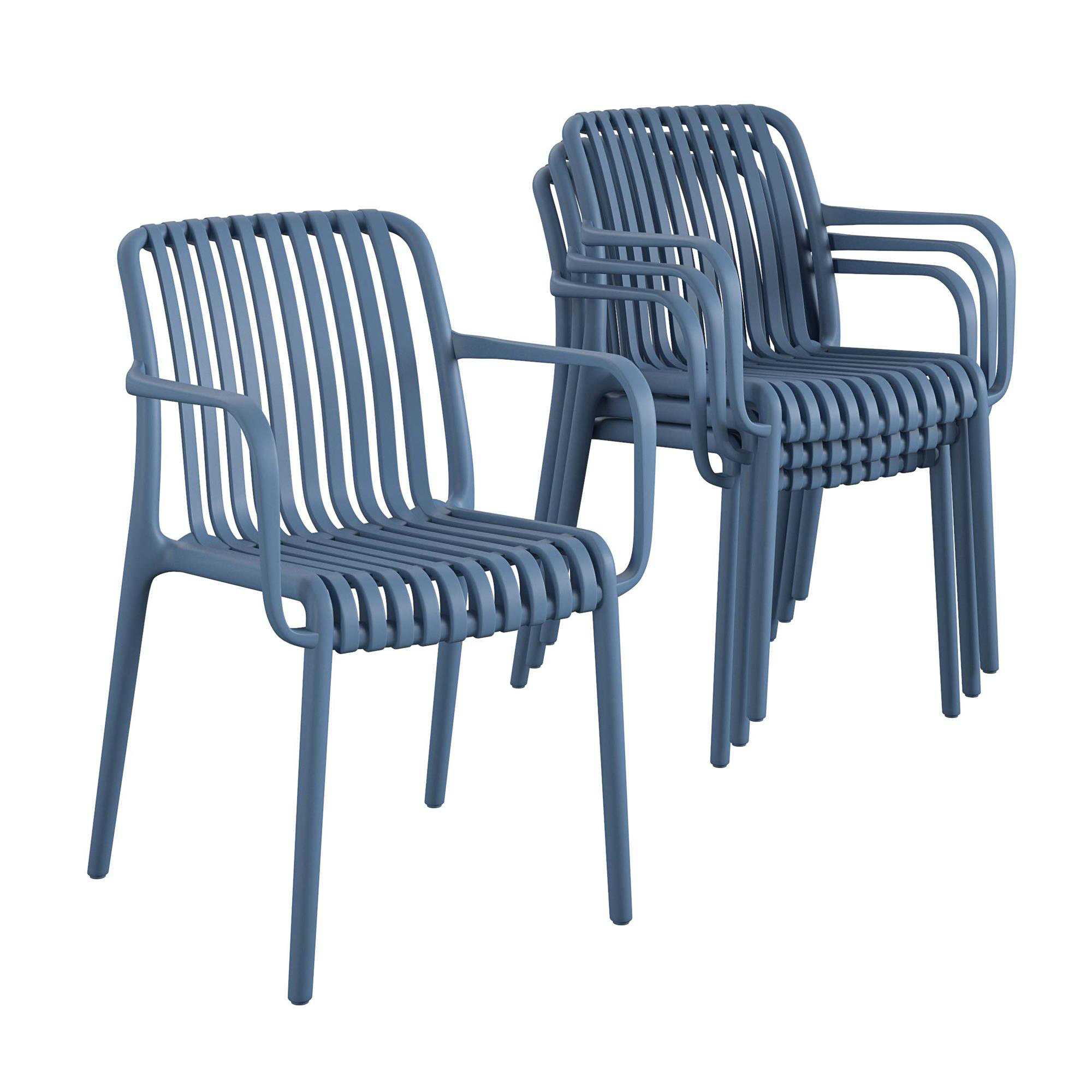 Novogratz Bennett Stacking Dining Chairs, 4 Pack | Wayfair