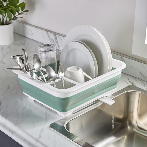 Kitchen Details Collapsible Dish Rack in Sage | Wayfair