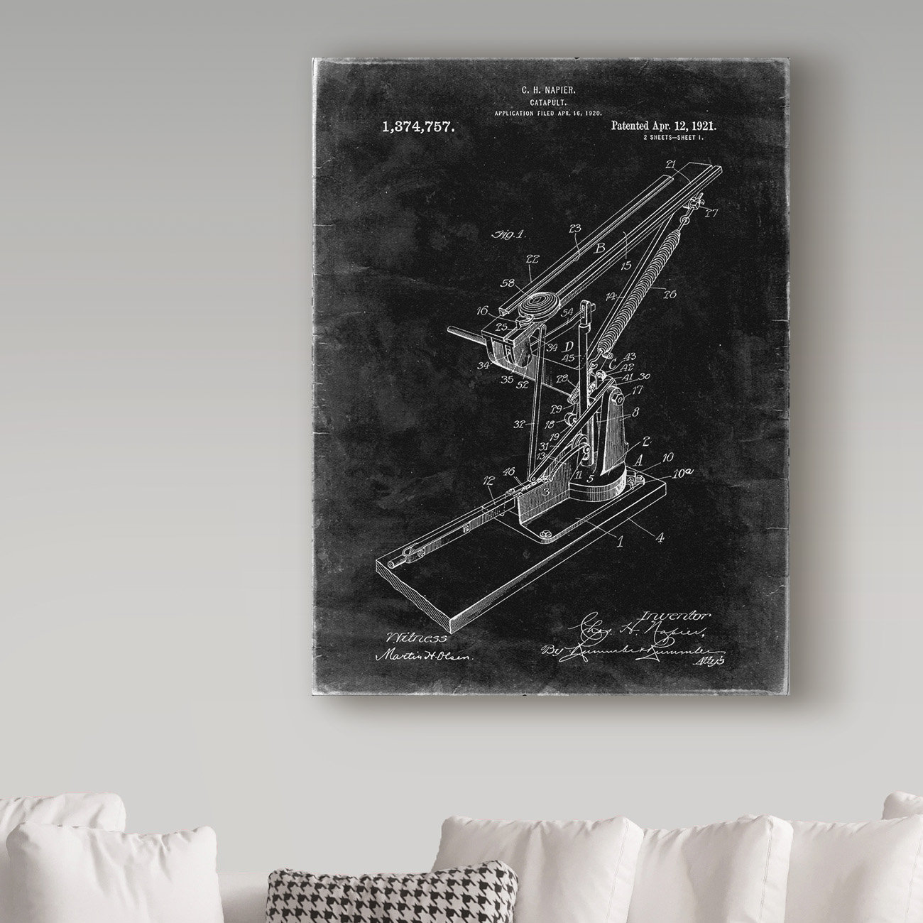 Trademark Fine Art 'Catapult' Drawing Print on Wrapped Canvas - Wayfair ...