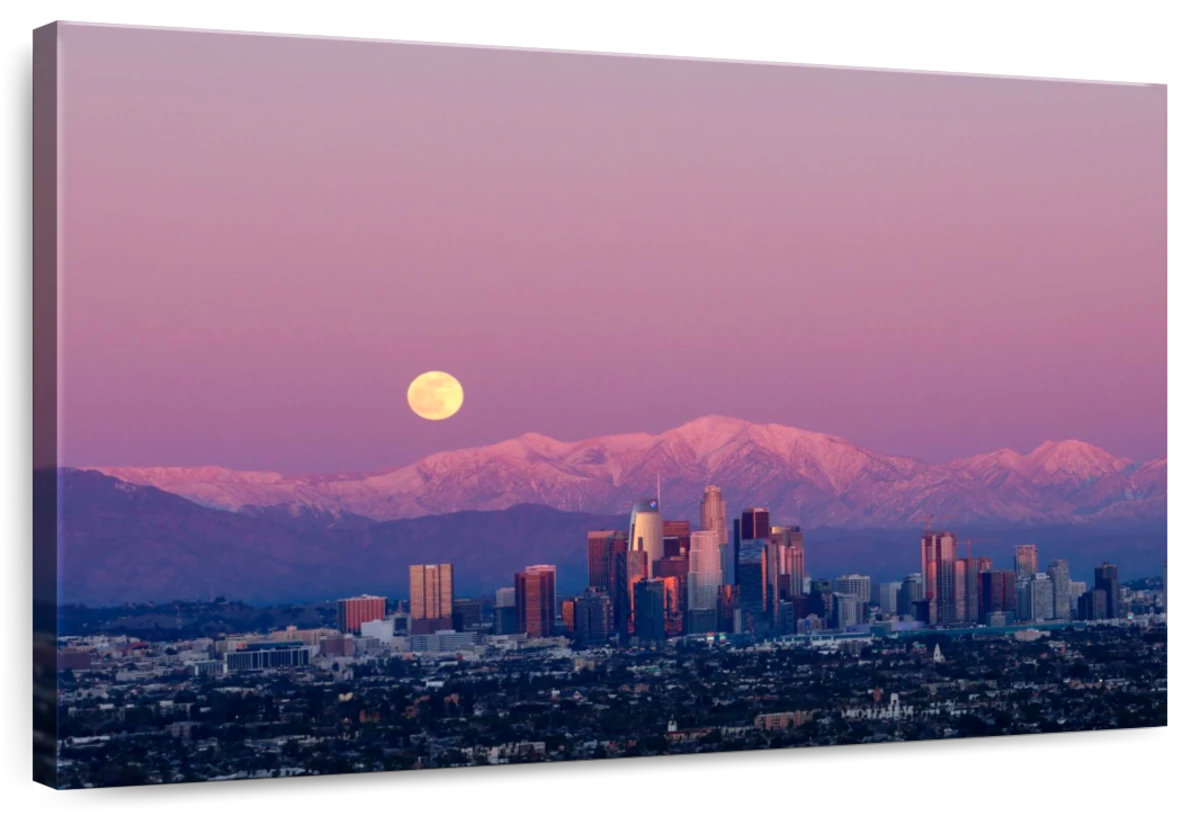 Ebern Designs Nicci Full Moon Over Los Angeles | Wayfair