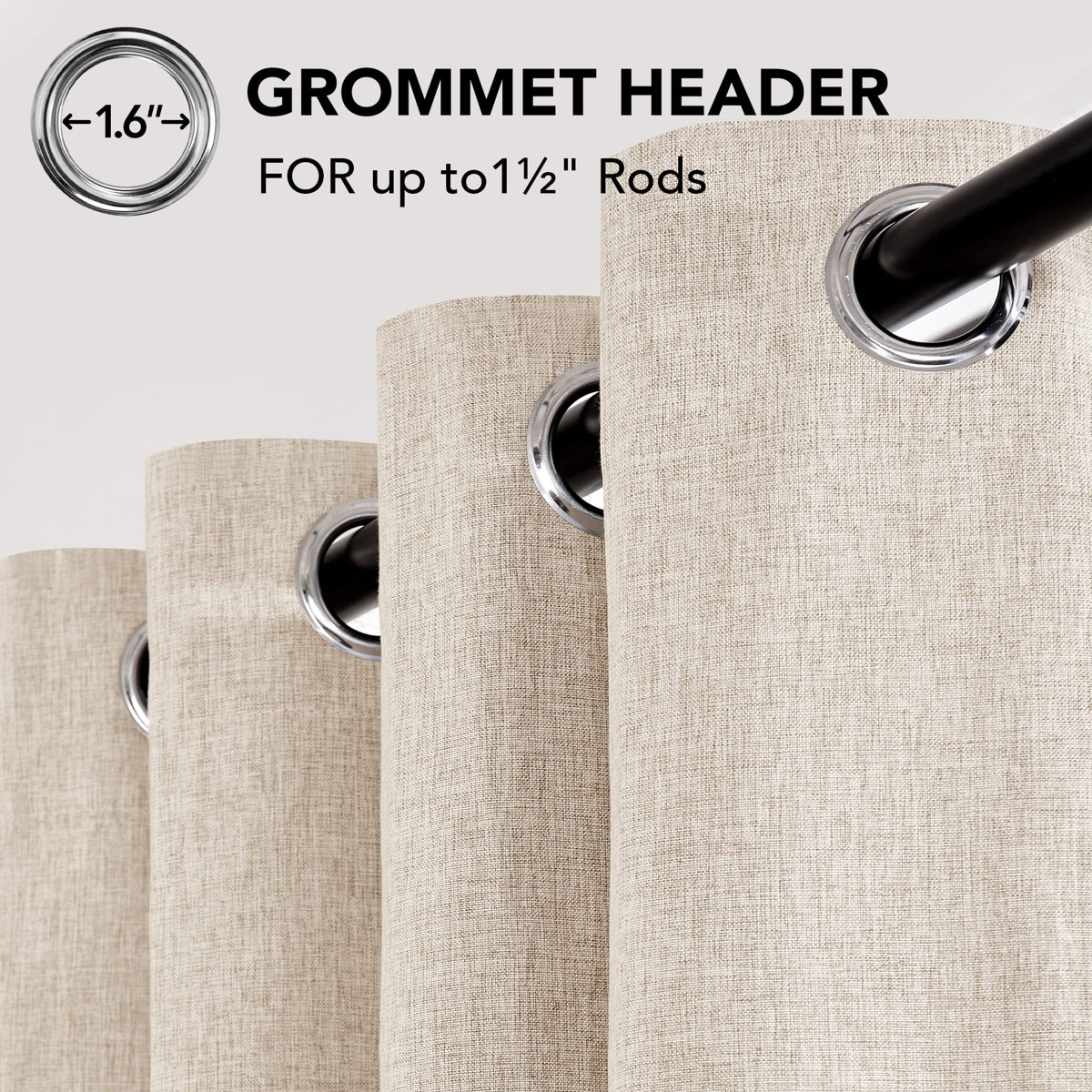 Wade Logan® Lythrodontas Faux Linen Total Blackout Curtain Panels ...