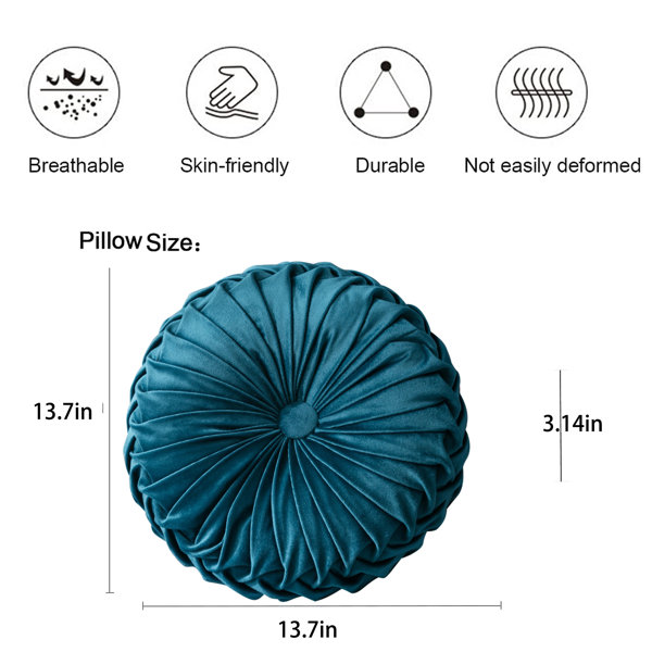 House of Hampton® Evaan Nicolas Tufted Round Decorative Throw Pillow ...