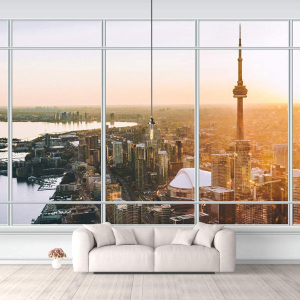 IDEA4WALL Grid City View Peel & Stick Wall Mural | Wayfair
