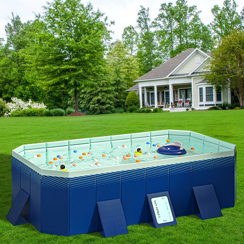 Latitude Run® Foldable Swimming Pool,Collapsible Inflatable-Free Large ...