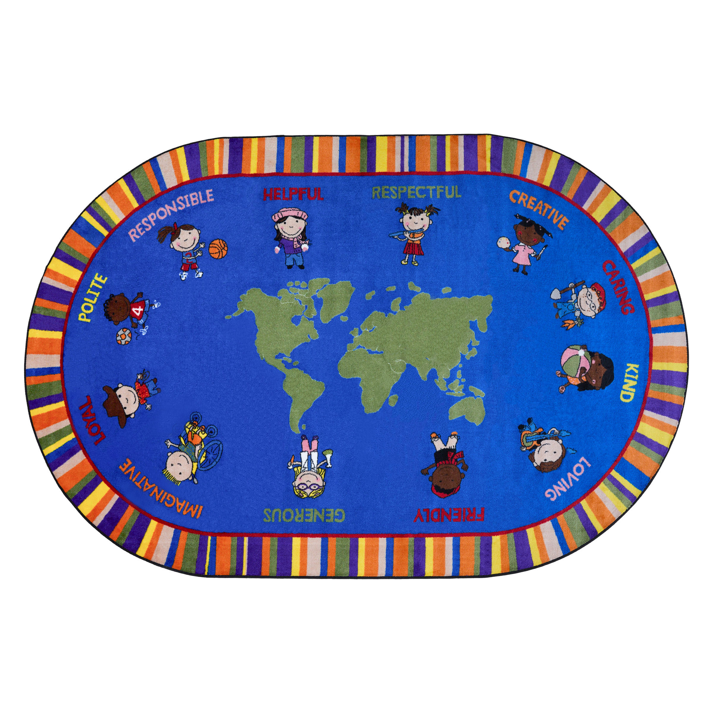 Kid Carpet KidCarpet Our World of Virtue Rug, Classroom Carpet for Kids ...