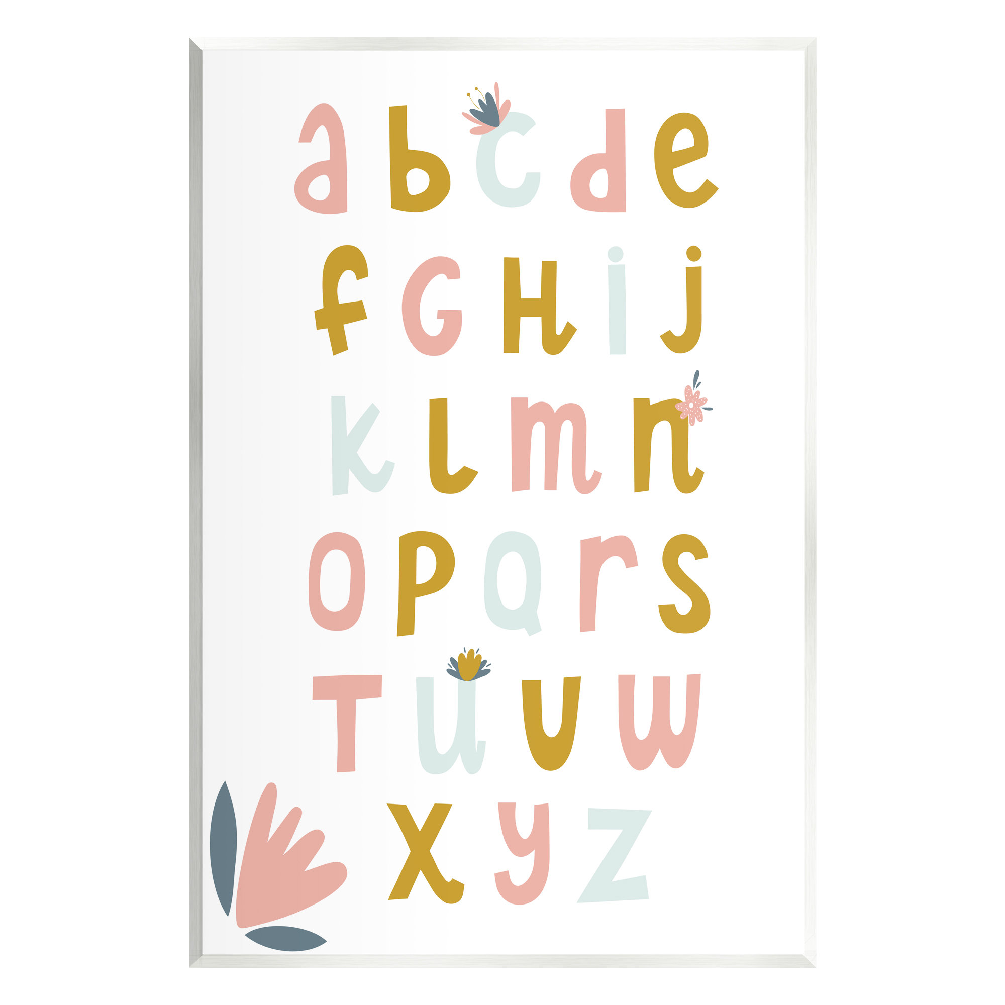 Stupell Industries Muted Tones Floral Alphabet Wall Plaque Art by Alina ...