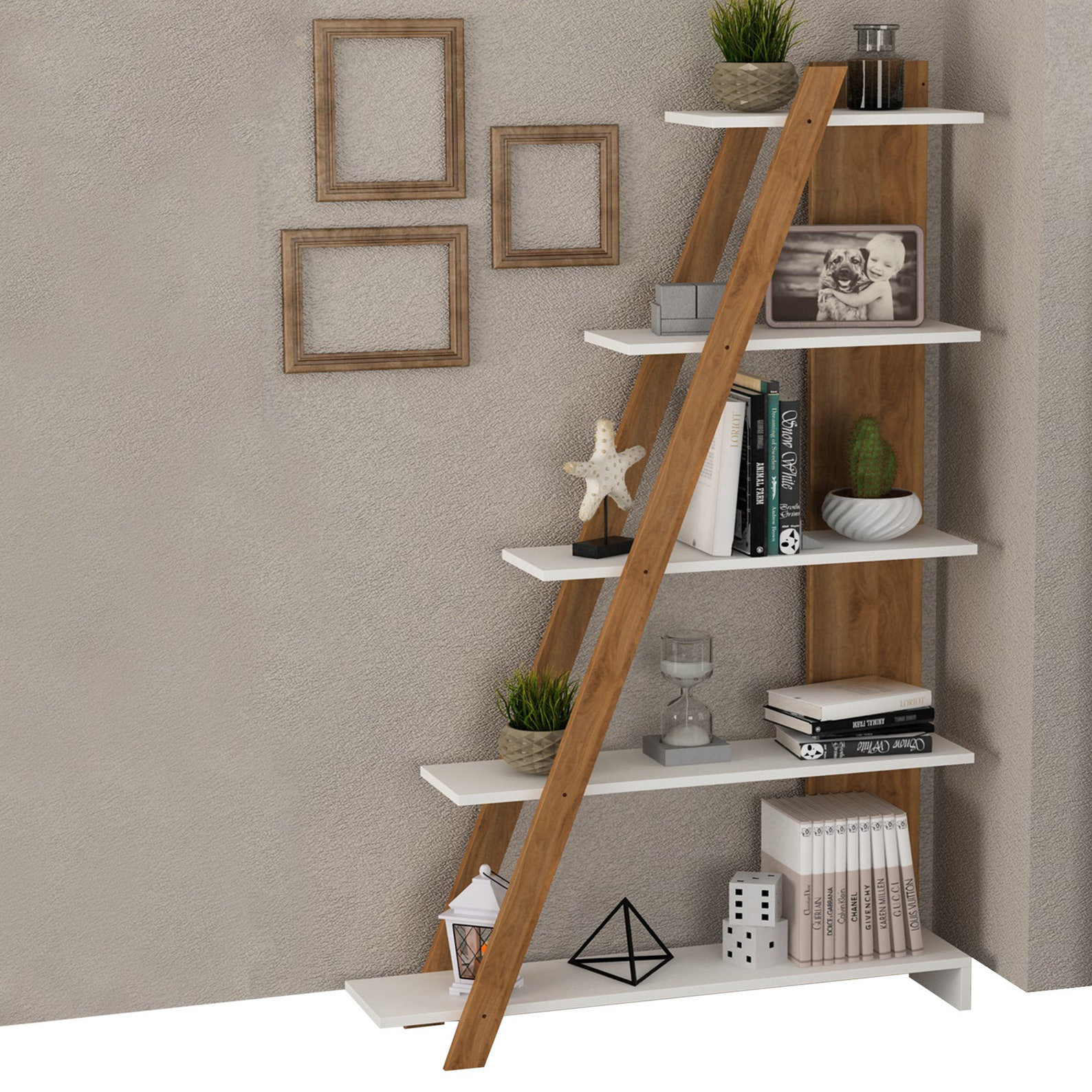 Latitude Run® 65'' H x 39'' W Ladder Bookcase & Reviews | Wayfair