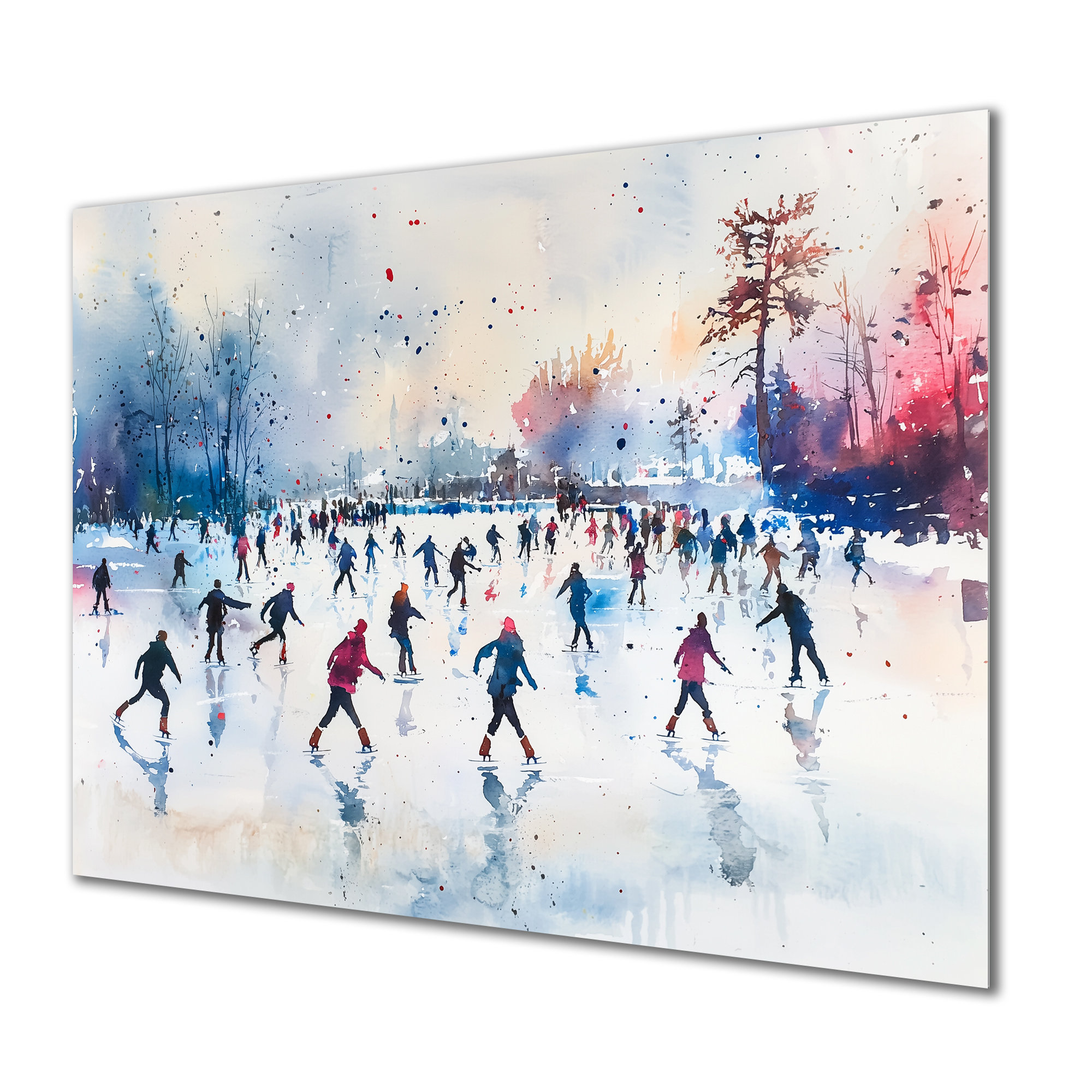 Ophelia & Co. Ice Skating Winter Landscape III - Landscapes Metal Art ...