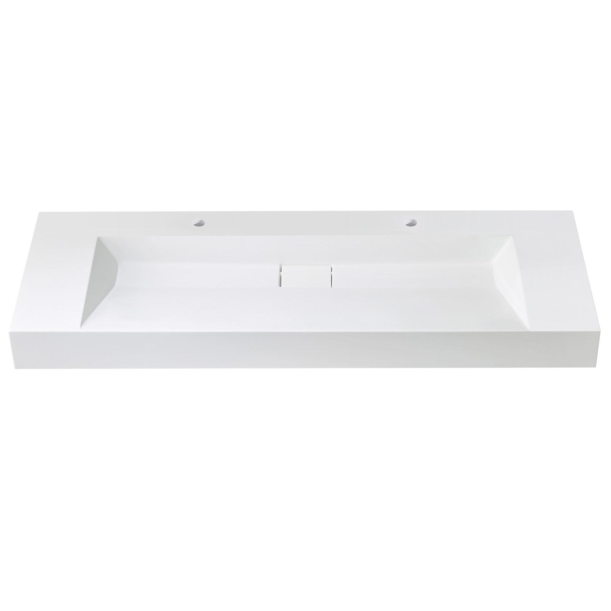 Wade Logan Cedrice 60 in. Rectangular White Composite Granite Stone ...