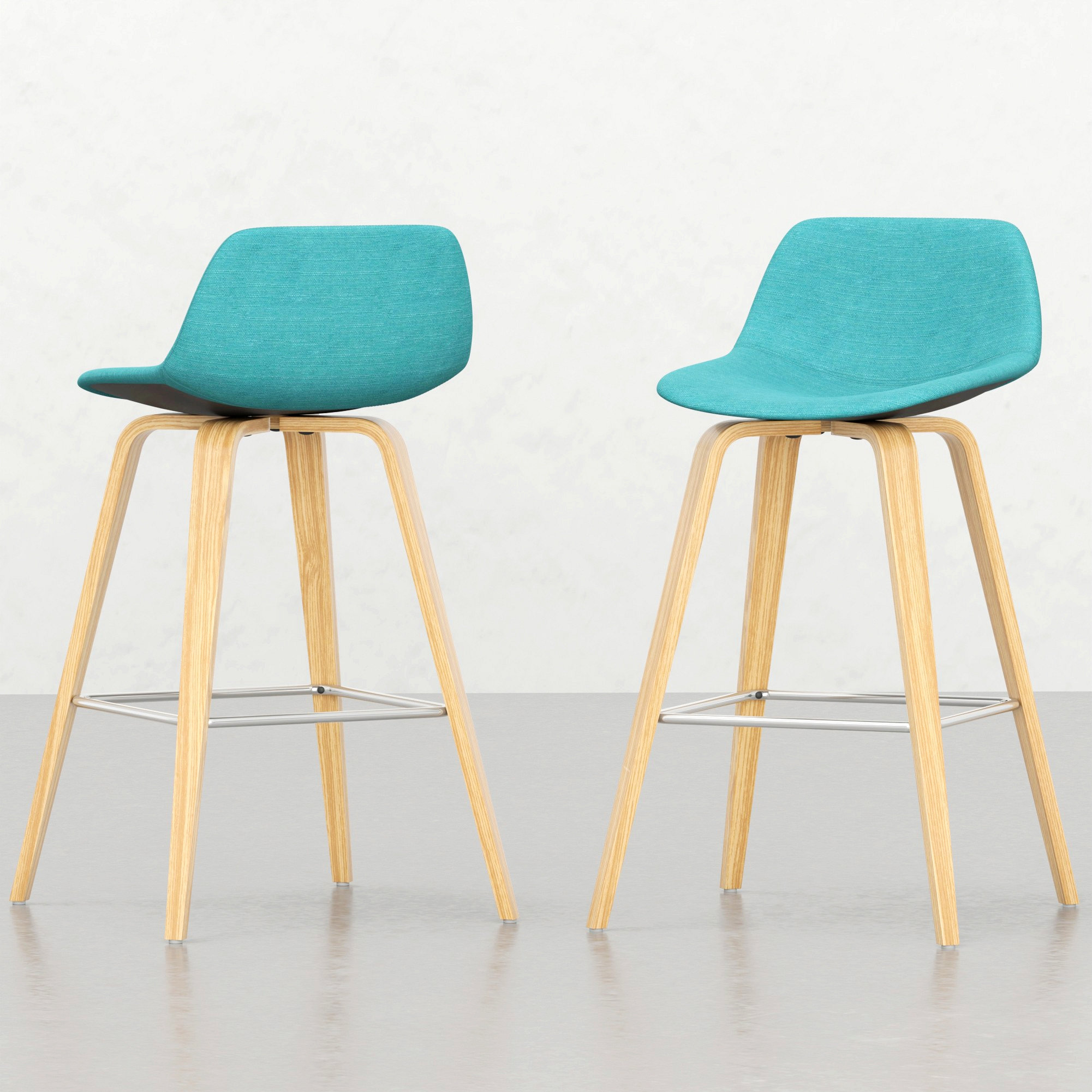 Corrigan Studio® Set Of 2 Counter Height Stools, Upholstered Bar Stools ...