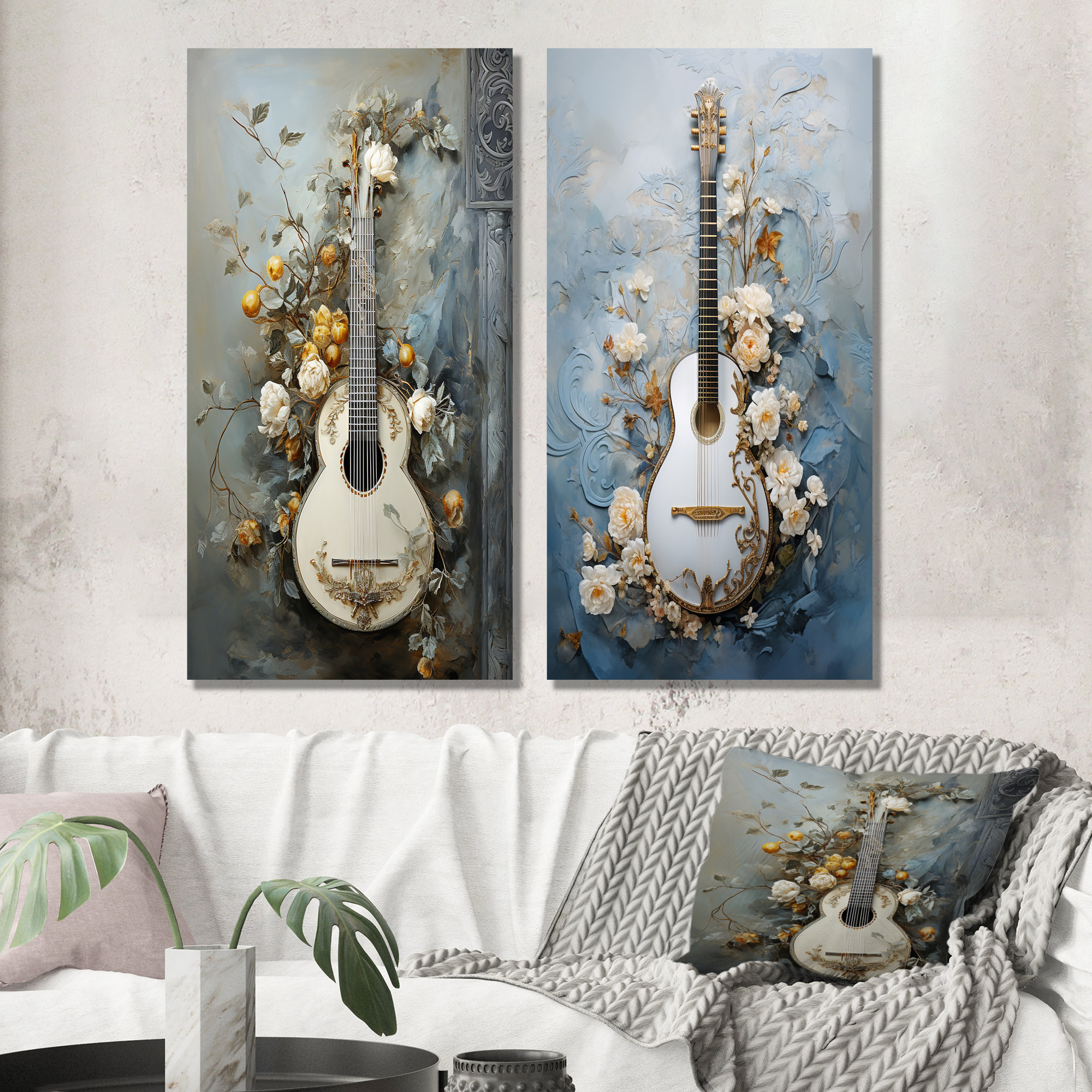 Lark Manor™ Bouzouki Brilliance Grecian Gray - Music Metal Art Print ...