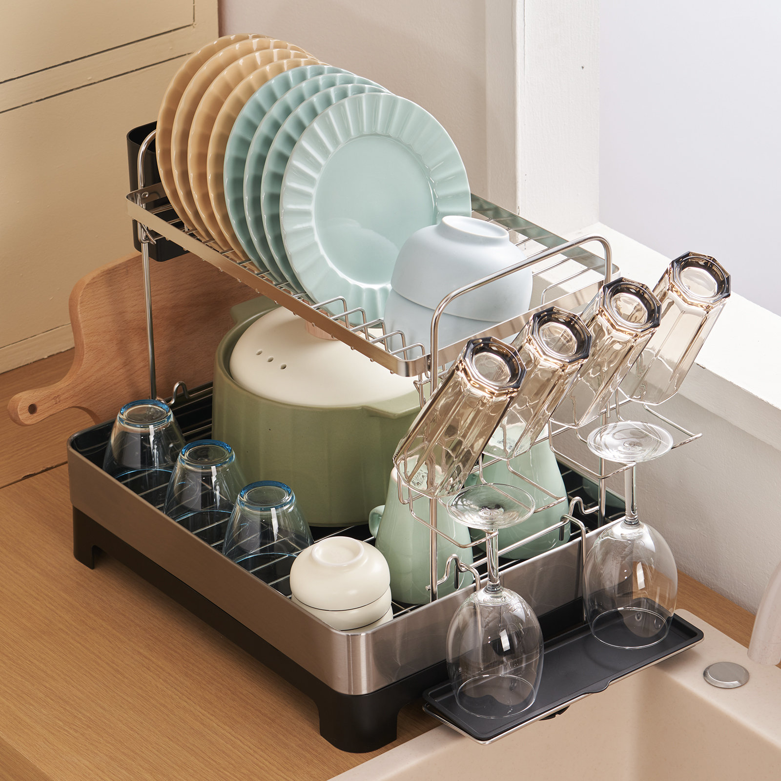 VEVOR Stainless Steel 2 Tier Dish Rack | Wayfair