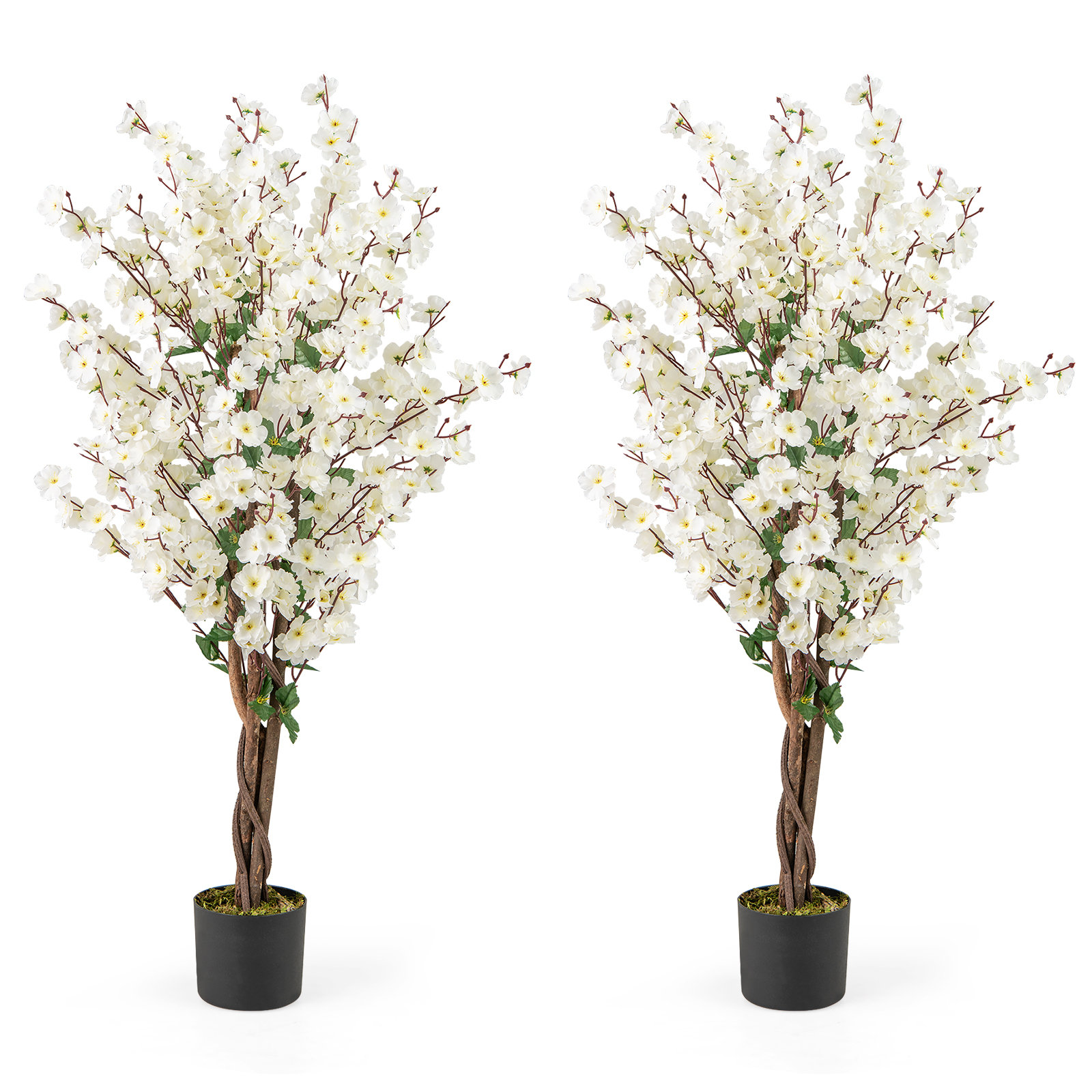 Red Barrel Studio® 2PCS 47'' Artificial Winter Sweet Tree Faux Plum ...
