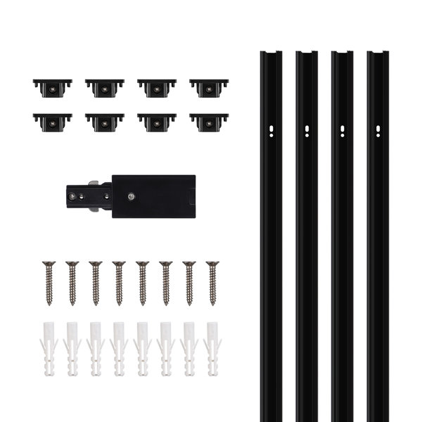 LEDVANS H Track Rail Kit, 4" H Type Track Light Rails+End Caps+Live End ...