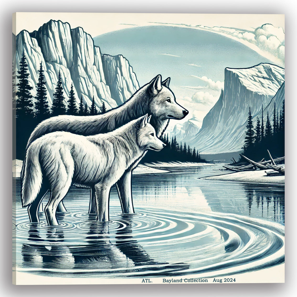 Millwood Pines Majestic Wolves in Mountain Landscape Canvas Wall Art ...