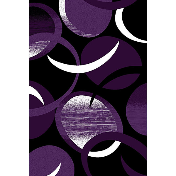 Ivy Bronx Mccampbell Performance Purple/Black Rug & Reviews | Wayfair