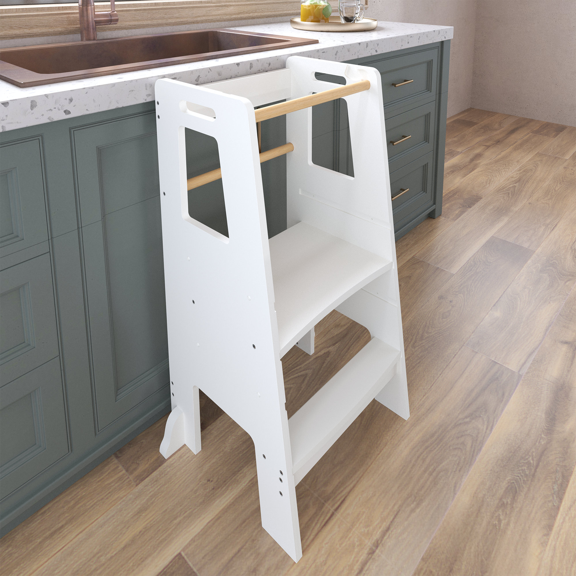 Winston Porter Wooden Kitchen Step Stool - Wayfair Canada