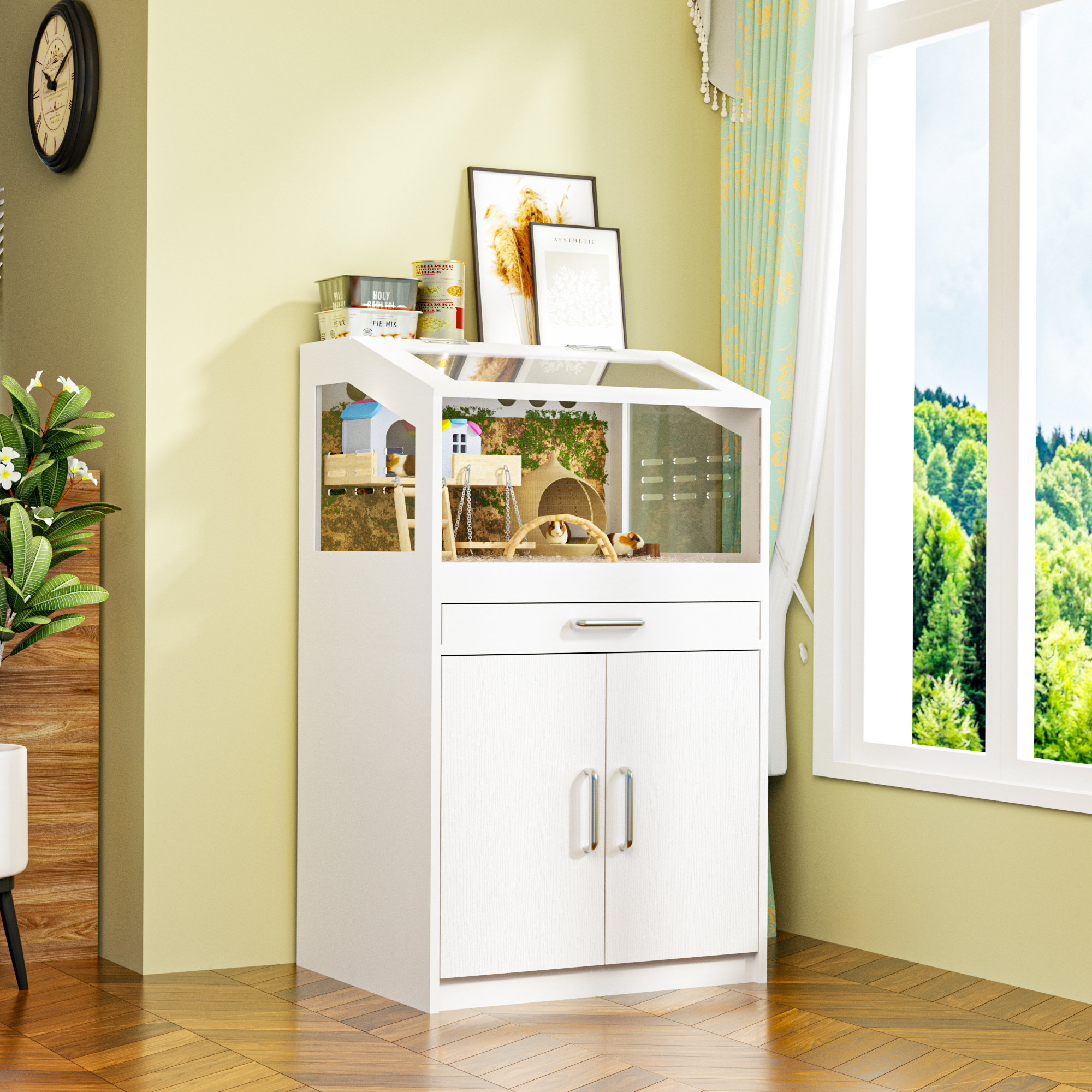 Latitude Run® Hamster Cage With Storage Cabinet & Reviews | Wayfair
