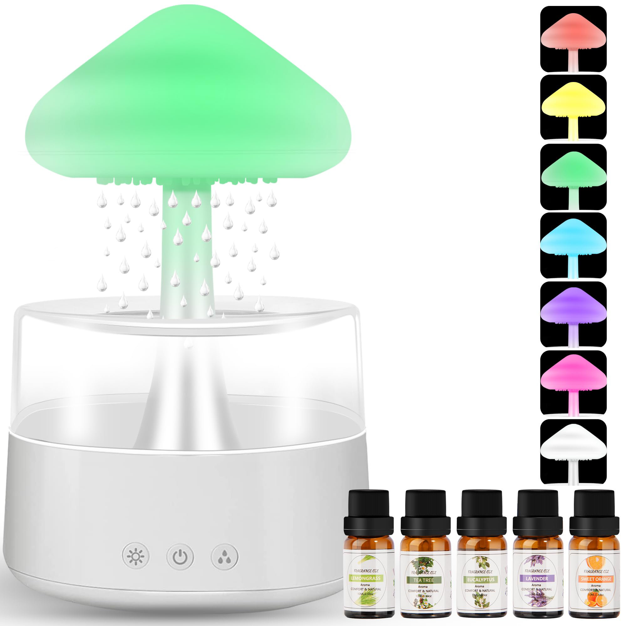 Brayden Studio® Rain Sound Cloud Humidifier Water Drops With 5 ...