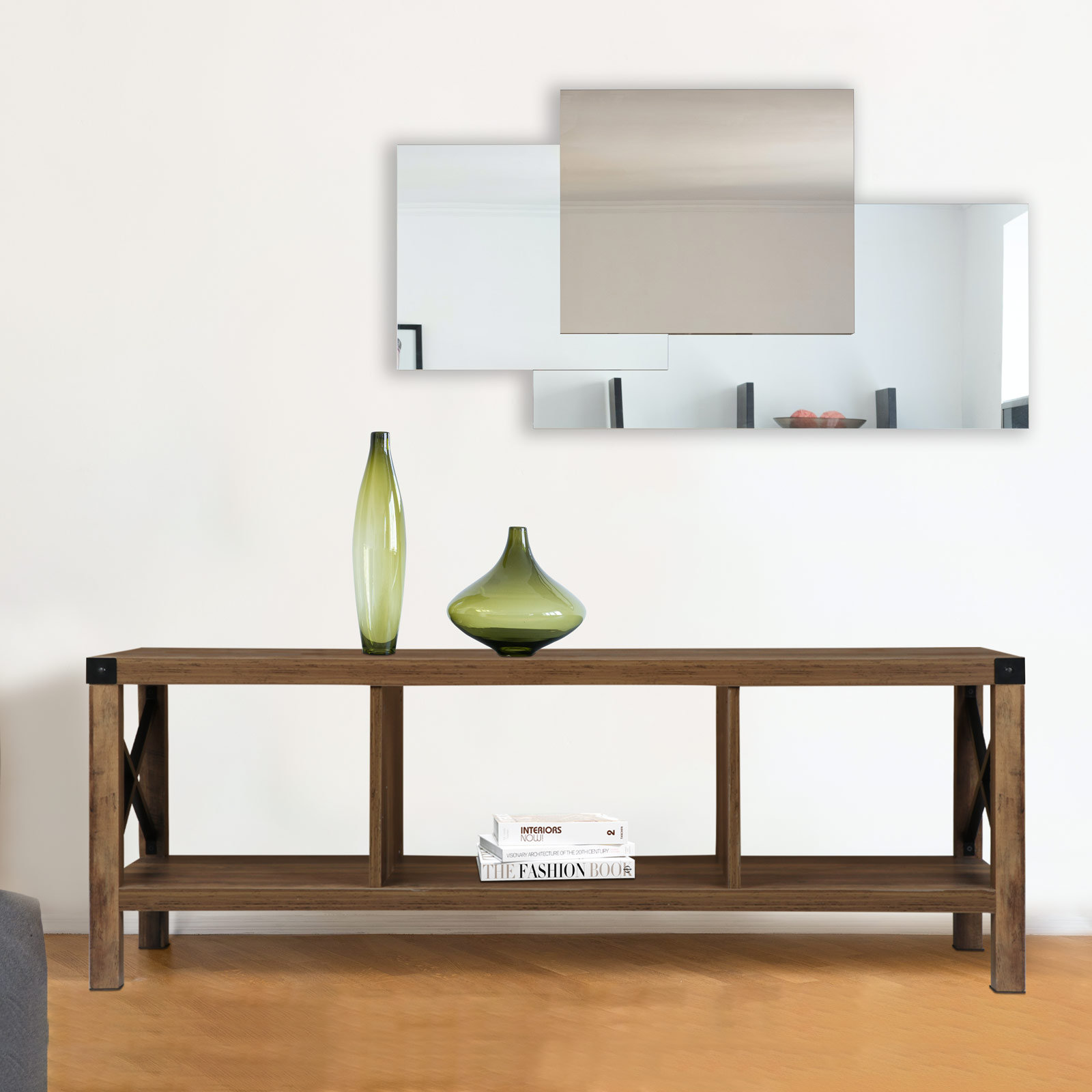 Loon Peak® Table basse en bois de ferme, meuble télé Mid-Century ...