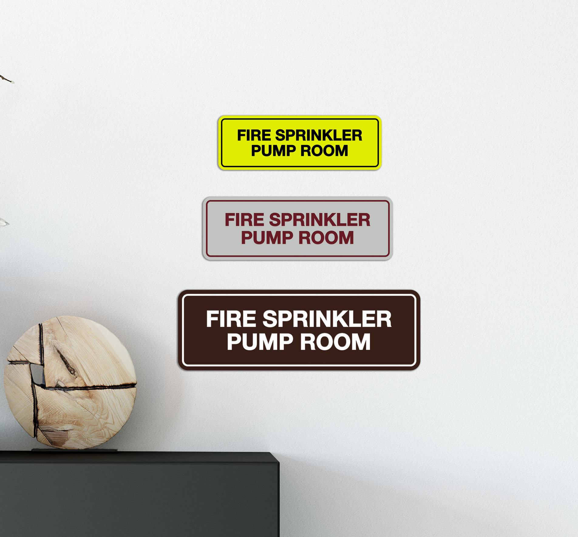 Signs ByLITA Standard Fire Sprinkler Pump Room Sign (Red/Yellow ...