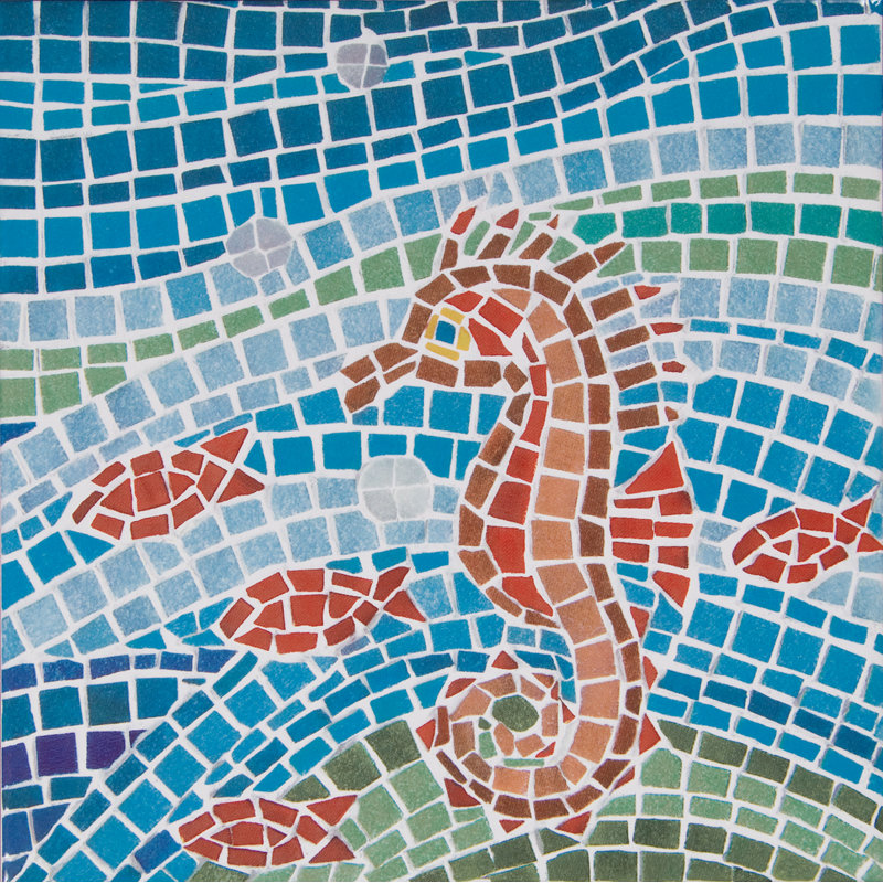 Imagine Tile, Inc. 8" x 8" Ceramic Decorative Accent Tile in Blue | Wayfair