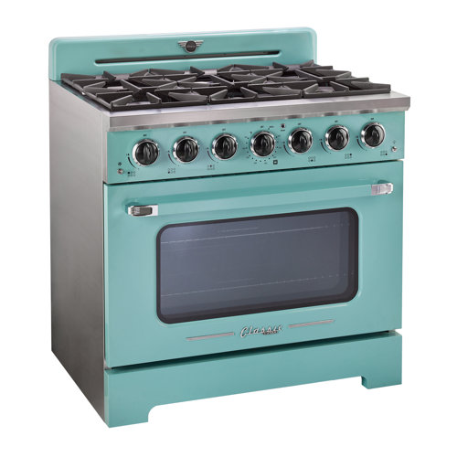 Unique Classic Retro 36" 6-Burner 5.2 cu. ft. Freestanding Gas Range ...