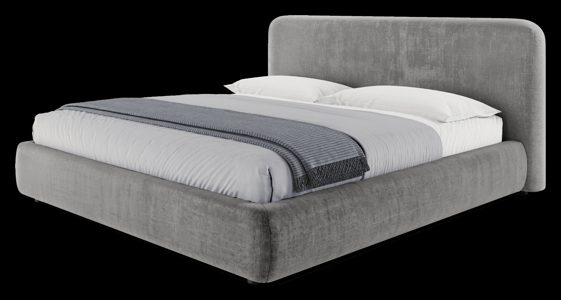 Hokku Designs Assamad Bed in Contessa Dove Fabric | Wayfair