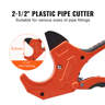 VEVOR PVC Pipe Cutter, 0-2-1/2" O.D. Ratcheting PVC Pipe Cutter, Heavy ...