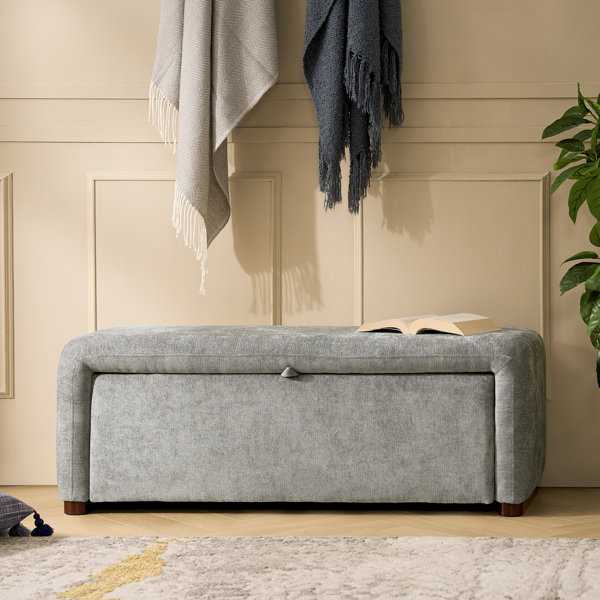 Ivy Bronx Delorise Modern 48.5”W Side-opening Storage Bench with Padded ...