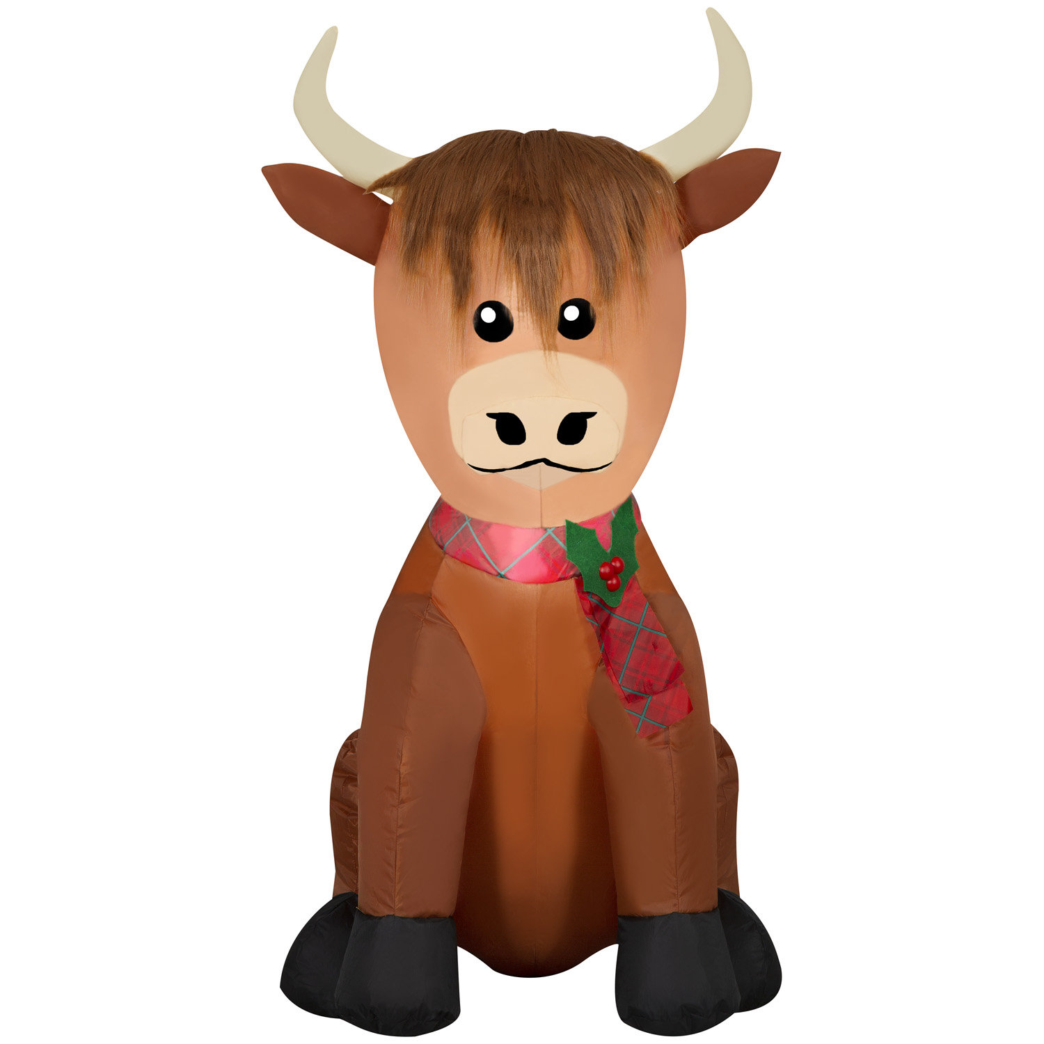 Gemmy Industries Christmas Inflatable Highland Cow with Plush Accents ...