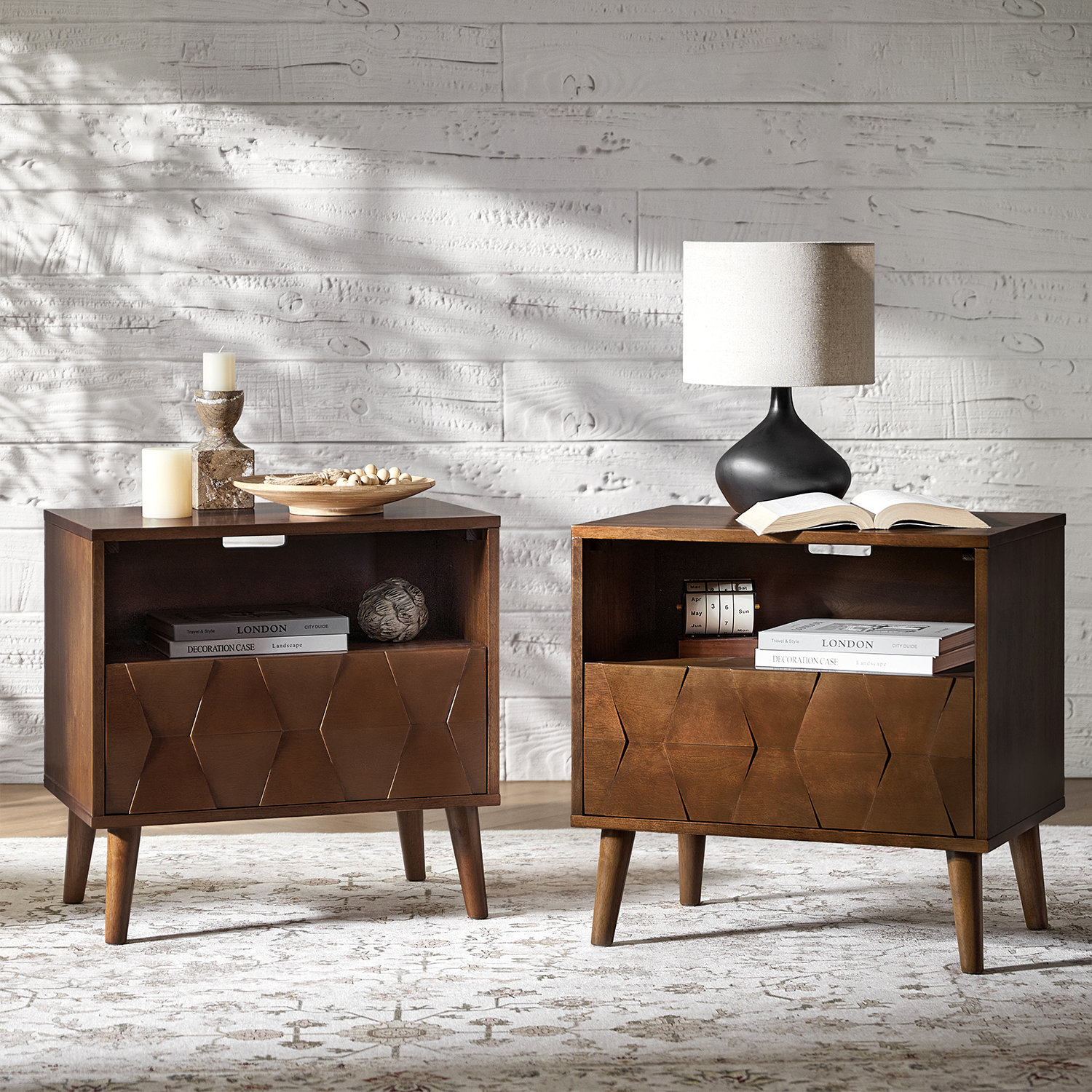 Kelly Clarkson Home Sara Imani 24" Mid-Century Modern Nightstand with ...