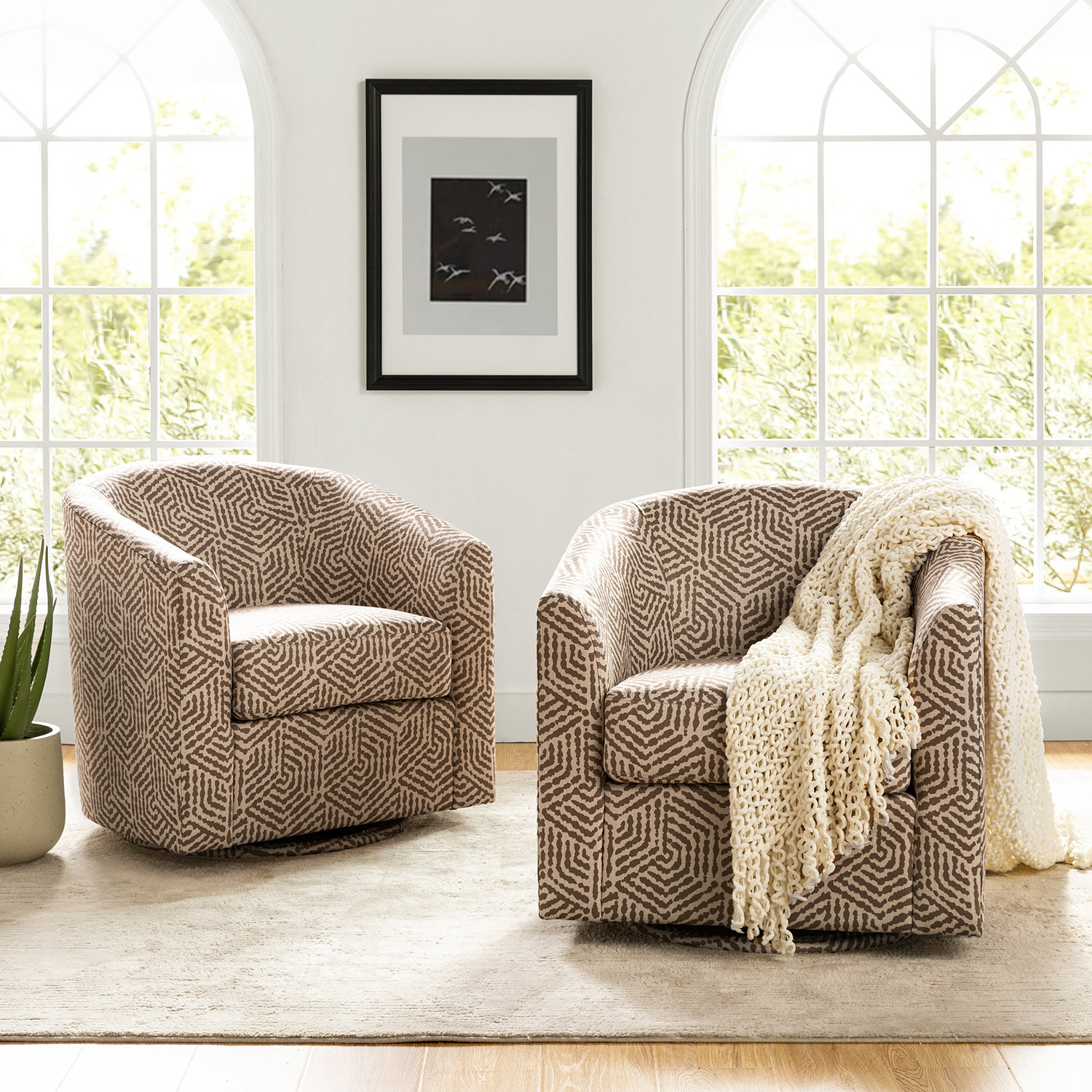 Hokku Designs Freudberg 30.5'' Wide Swivel Barrel Chair | Wayfair