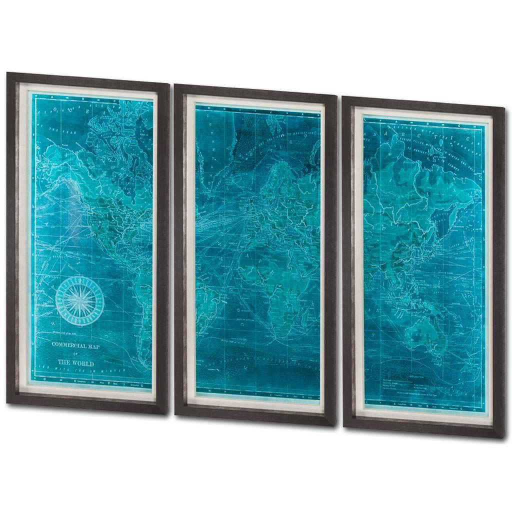 Longshore Tides Custom Azure World Map - Wayfair Canada