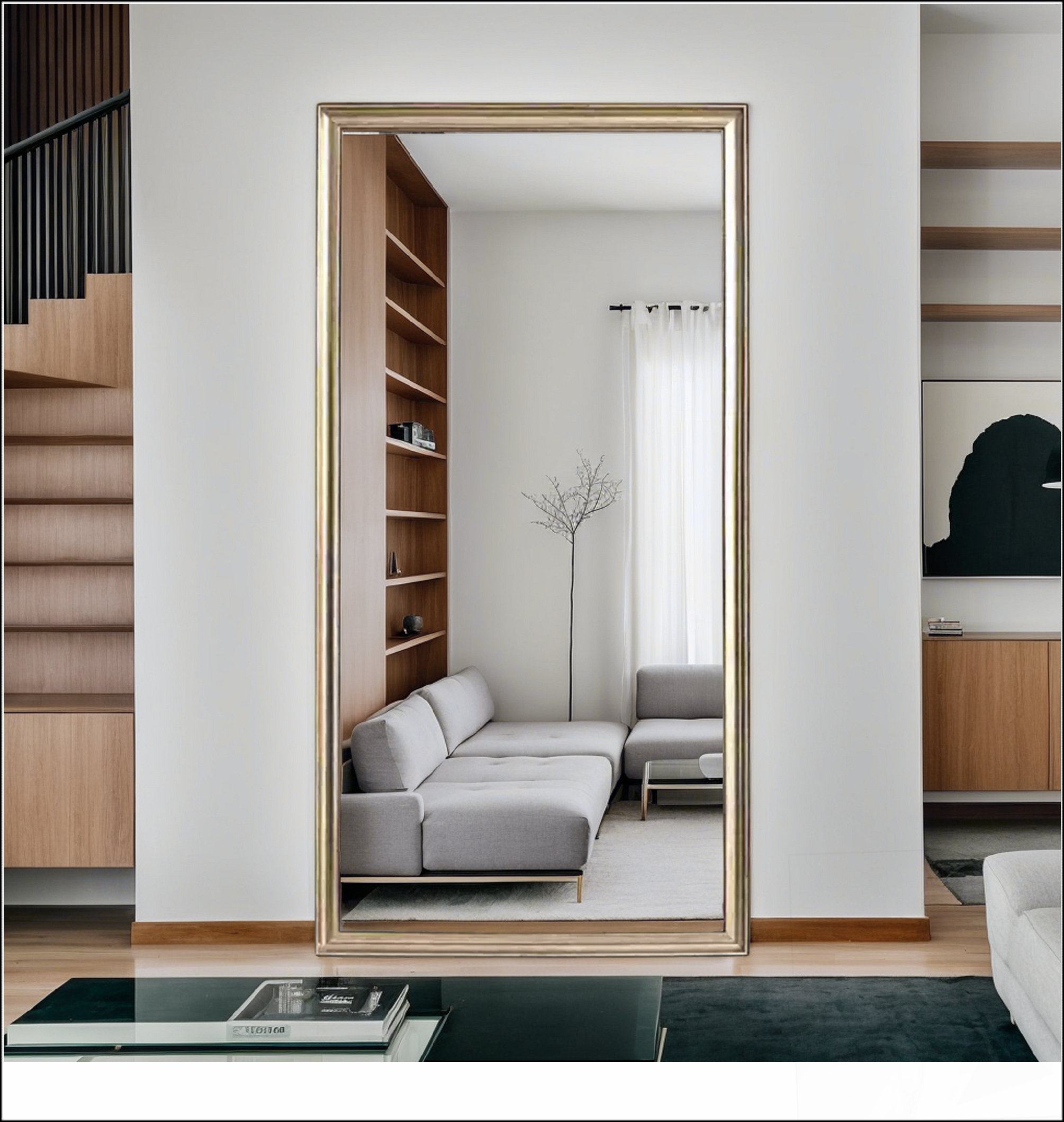 Lark Manor™ 32*70inch Full-Body Floor Mirror with Artificial Wood Frame ...