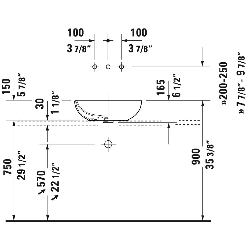 Duravit Foster Ceramic Oval Vessel Bathroom Sink with Overflow ...
