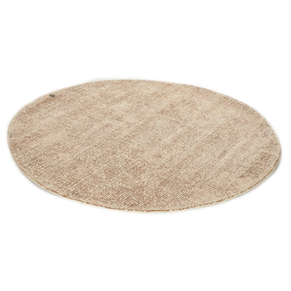 Tom Tailor "Groove Uni" rug, Tom Tailor, color beige, 140cm round in ...