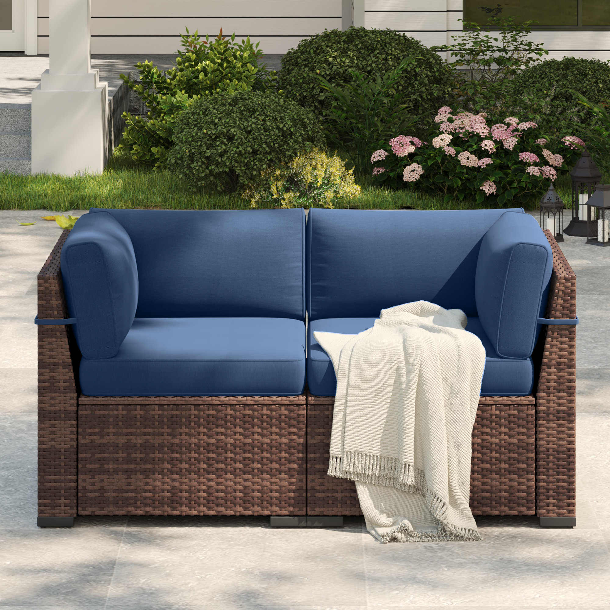 Red Barrel Studio Yentin Wicker Outdoor Loveseat | Wayfair