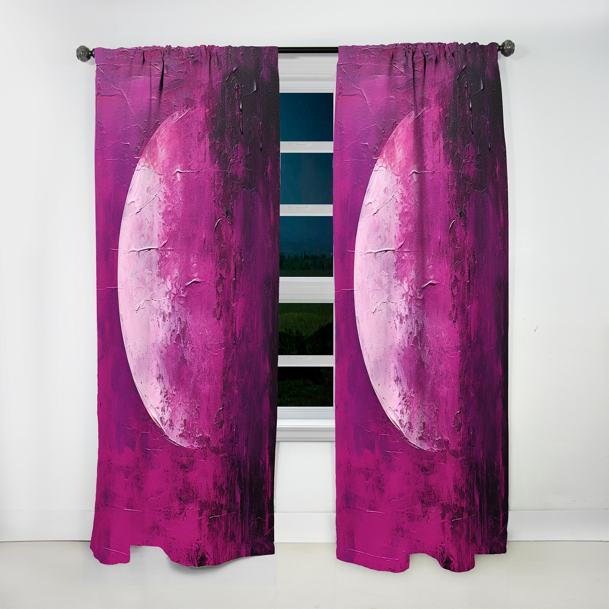 Design Art Moon Mystery Luminosity I - Moon Curtain - Room Darkening No ...