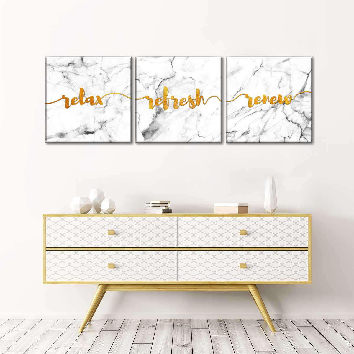 Trinx Motivational Typography Relax Refresh Renew Typography On Canvas ...