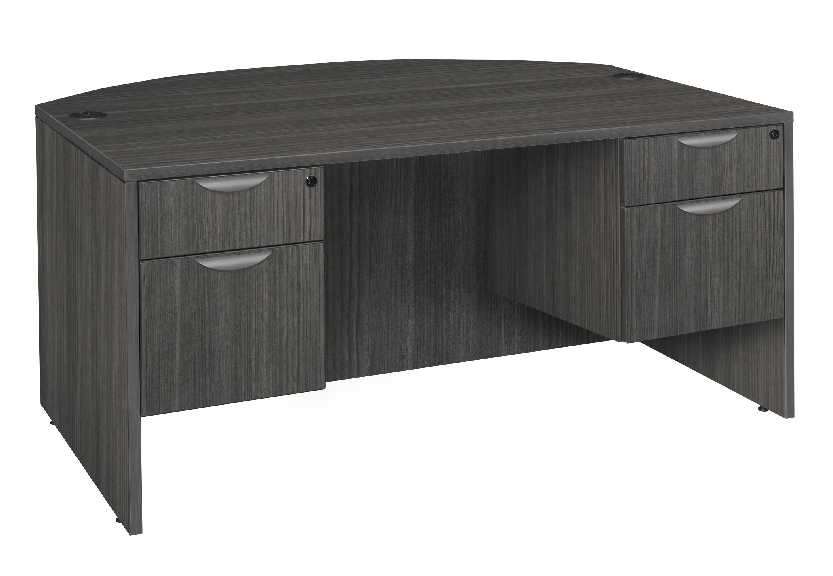 Regency Legacy Bow Front Office Desk with Double Pedestal Drawer Unit ...