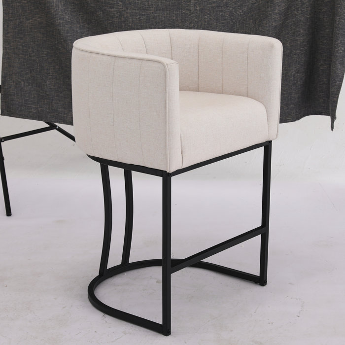 Latitude Run® 26.4" H Counter Height Bar Stools, Modern Barrel Counter ...