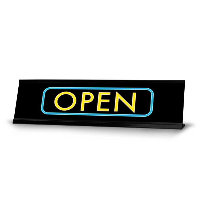 Signs ByLITA Open, Black Frame, Desk Sign (2X8") - Wayfair Canada