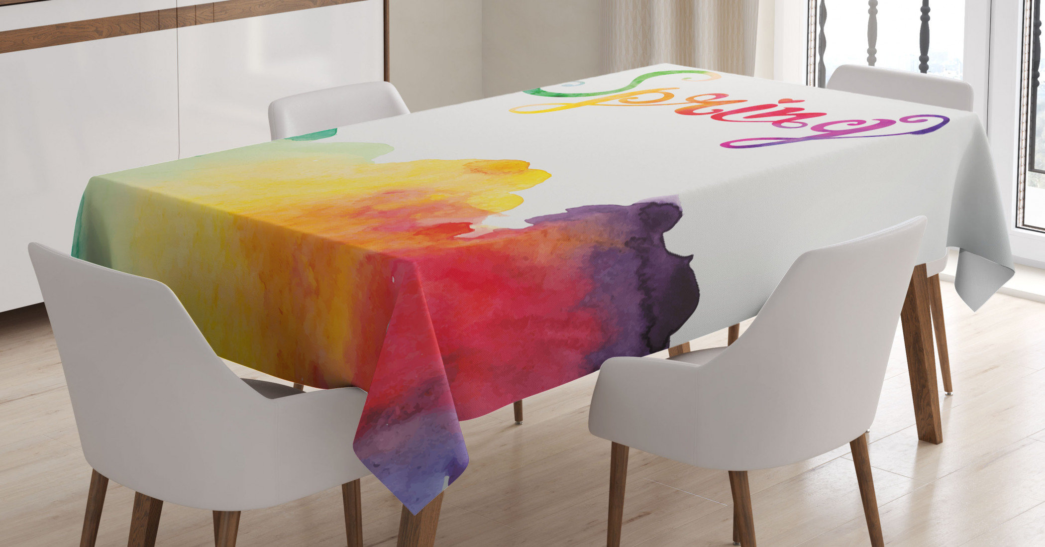 East Urban Home Spring Lettering with Rainbow Fog Like Romantic Image ...