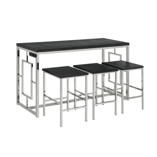 Ivy Bronx Palasz Bar Table + 3 Stools | Wayfair