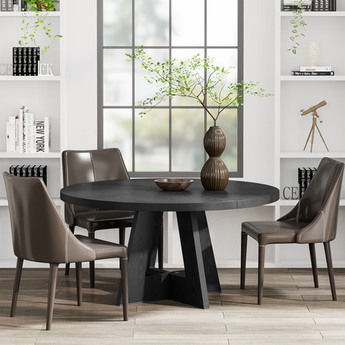 Black Round Dining Tables You'll Love | Wayfair