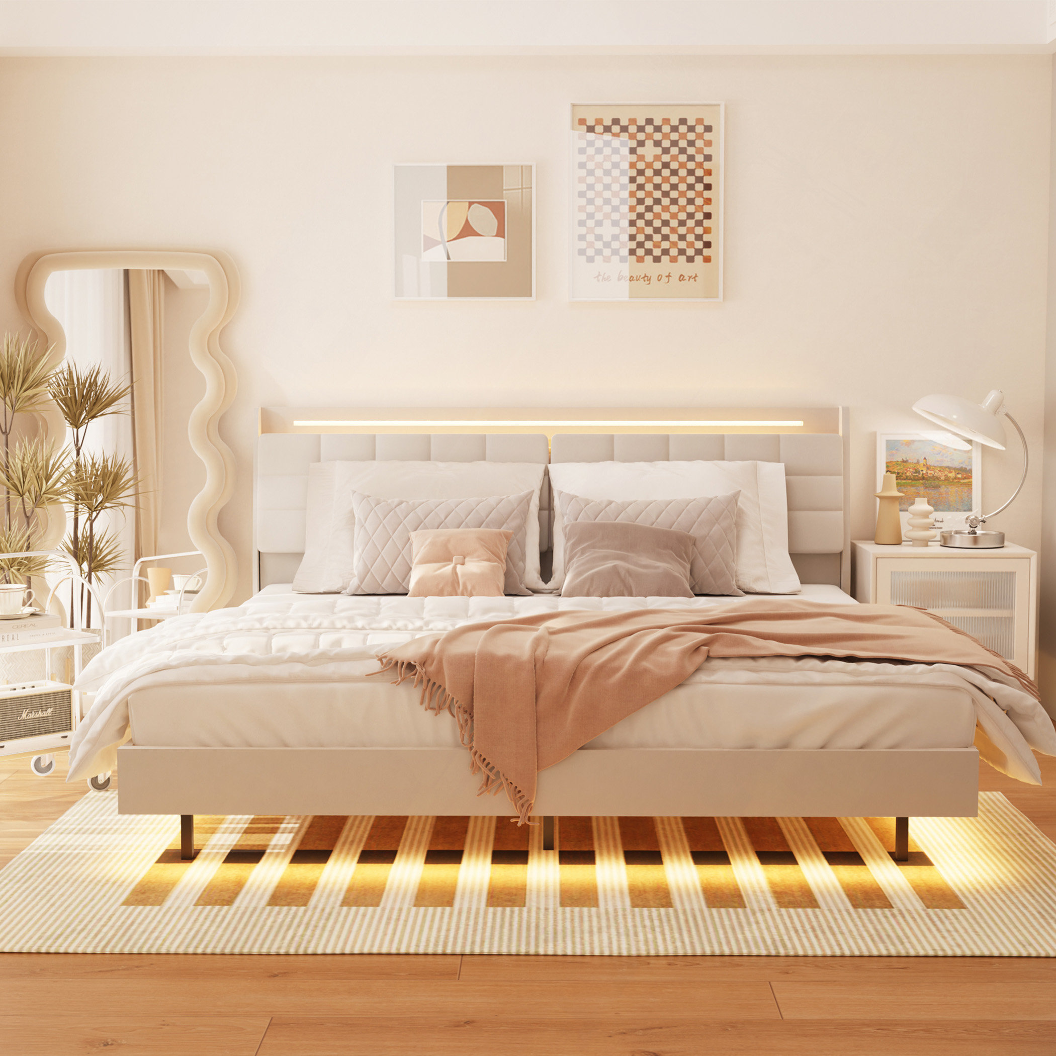 MIAMI CUSTOM FURNITURE & UPHOLSTERY LLC Modern Bed, Floating Bed Frame ...