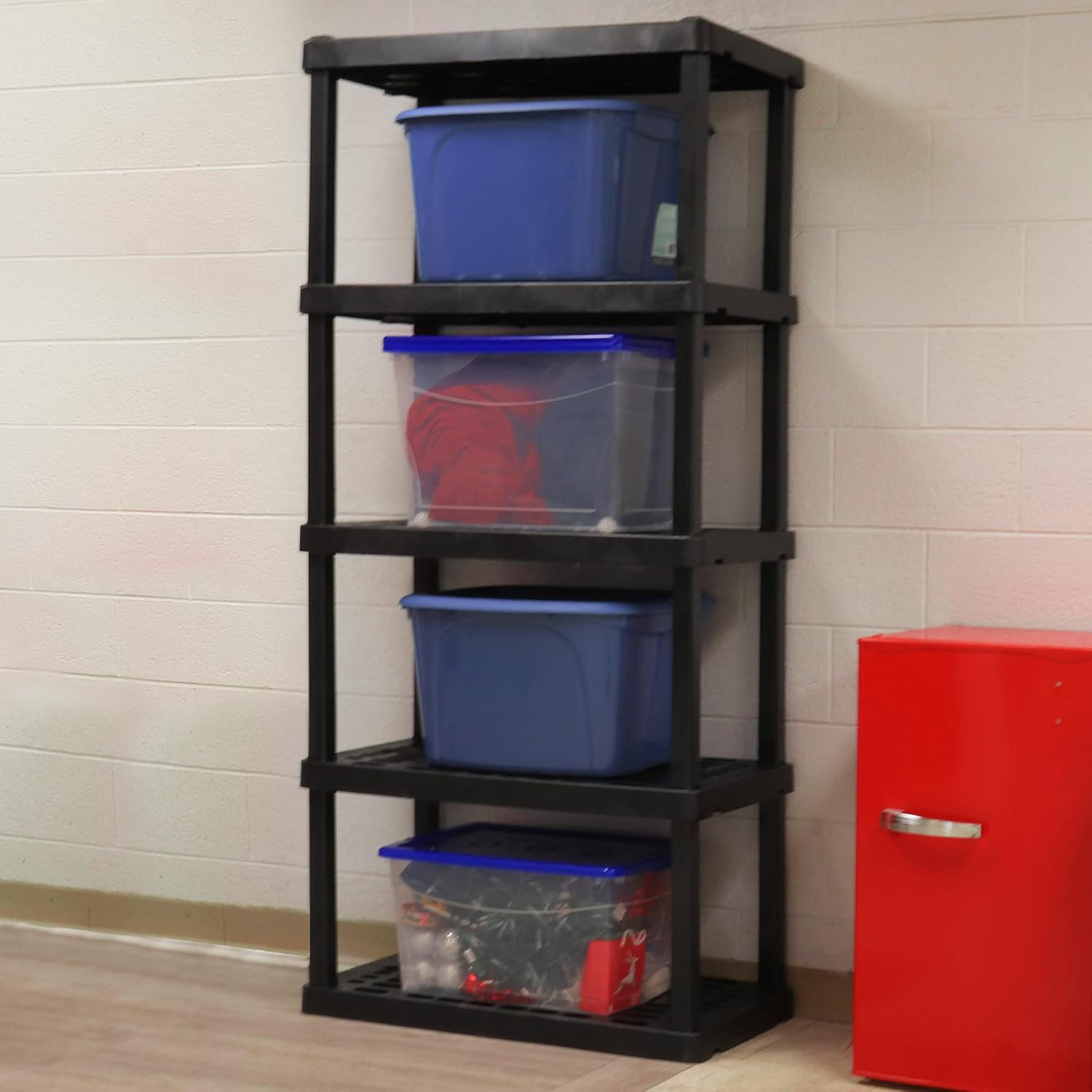 Hokku Designs Oskar 5-Tier Plastic Storage Shelf - Versatile Garage ...
