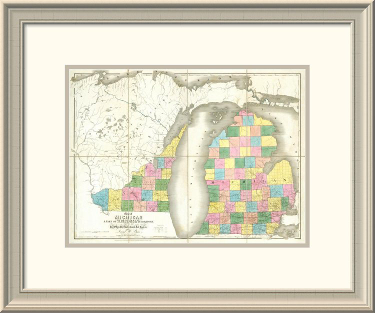 East Urban Home 'Map of Michigan & Part of Wisconsin Territory, 1839 ...