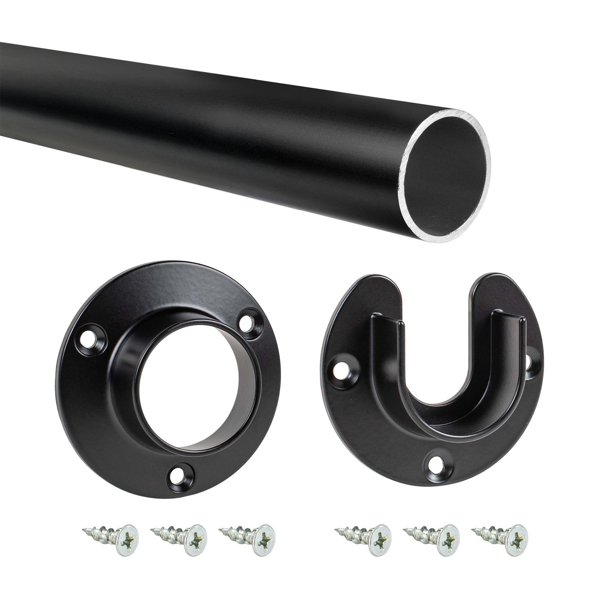 Rebrilliant 32" Aluminum Closet Rod Kit – 1-5/16" Diameter With ...